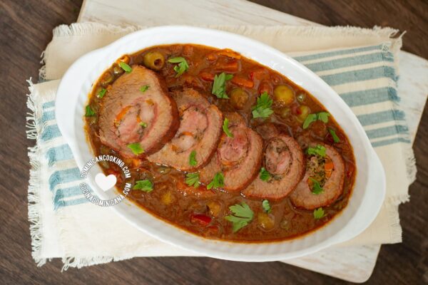 Carne Mechada Recipe (Juicy, Tender Braised Beef Roll)